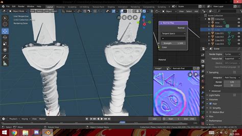 Low Poly Model Showing On Normal Map In Cycles And Normal Map Not