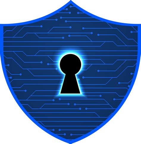 cybersecurity lock on blue shield technology crop out 13825823 png