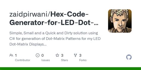 GitHub Zaidpirwani Hex Code Generator For LED Dot Matrix Display Simple Small And A Quick