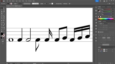How To Draw Musical Notes In Adobe Illustrator Lettering Drawing Letters Drawings