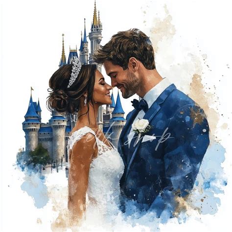 9 Wedding Couple Clipart Printable Watercolor Invitation Card Digital Download Scrapbook