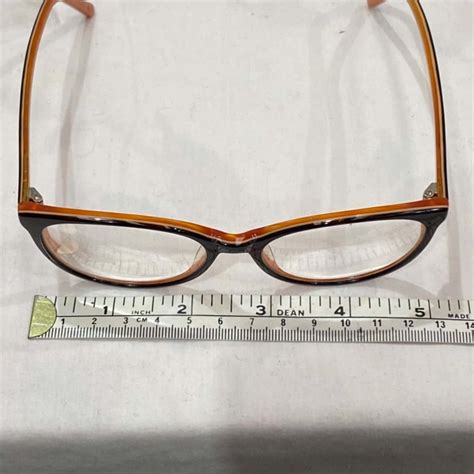 Womens Specsavers Round Eye Glasses Orange And Dark Brown Used Optical