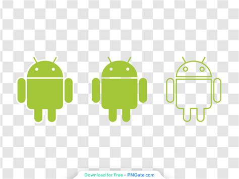 Android Robot Icon Green Outline Trio Design Free Png Pngate
