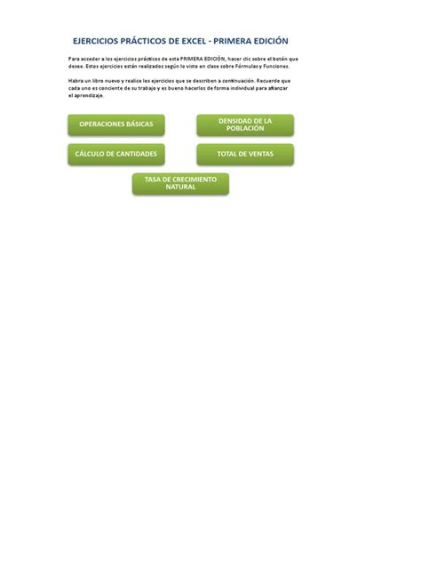 Ejercicios De Excel Primera Edición Pdf