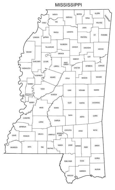 Mississippi State Map Printable
