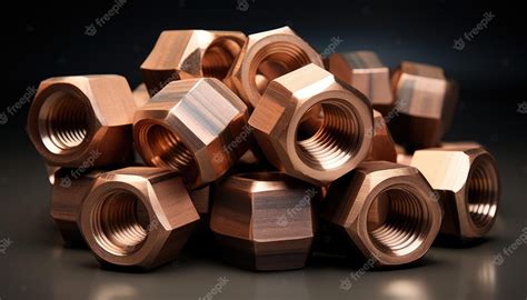 Un Grupo De Tuercas De Tornillo Foto Premium