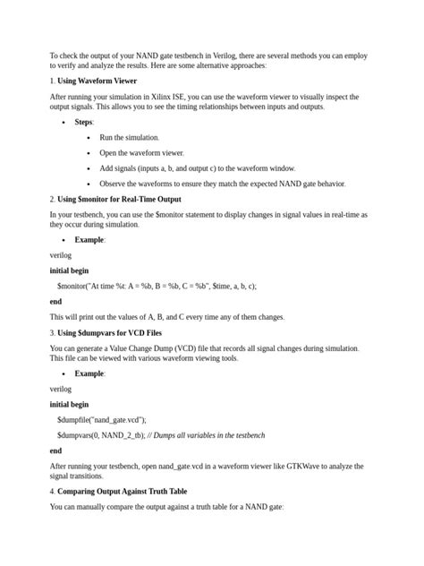 Nand Gate Testbench In Verilog Pdf
