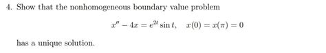 Solved Show That The Nonhomogeneous Boundary Value Chegg