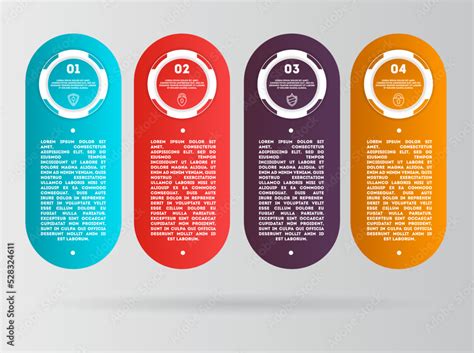 Abstract Infographics Number Option Template Isolated Vector