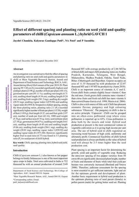 Pdf Effect Of Different Spacing And Planting Ratio On Seed Yield And