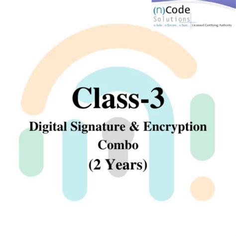 Class 3 Combo Signature Encryption Digital Signature Certificate 2