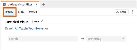 Create A Visual Filter Verbum Support