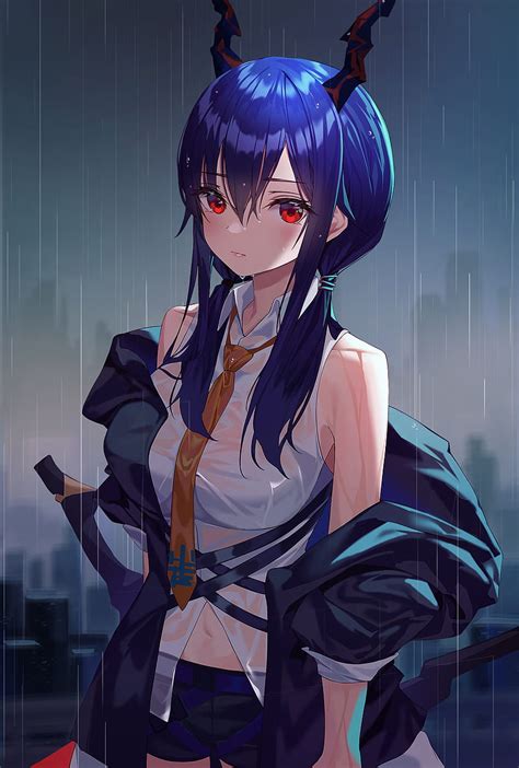 Dark Blue Haired Anime Girl