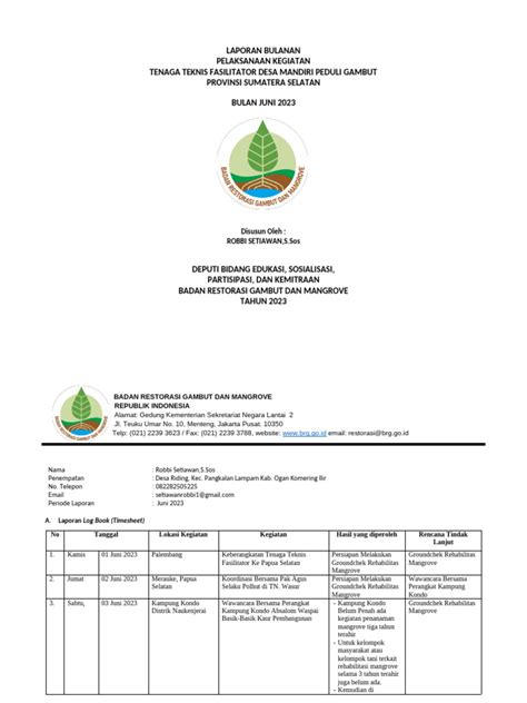 Logbook Robbi Setiawan Bulan Meil 2023 Pdf