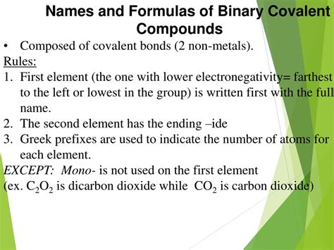 PPT - Binary Covalent Compounds Naming Rules & Examples PowerPoint Presentation - ID:8729355