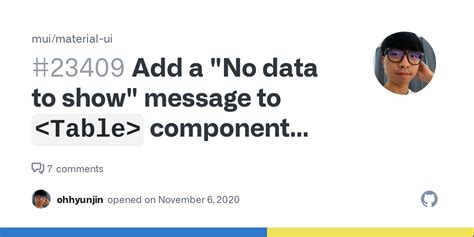 Add A No Data To Show Message To Component When There Is No Data Issue Mui