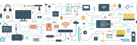 An Illustration Of Various Network Devices Including Routers Modems And Smart Home Gadgets