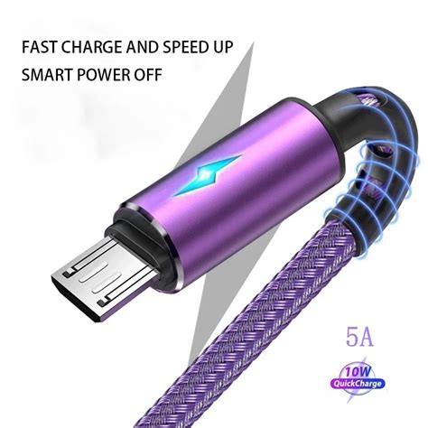Cáp Sạc Nhanh Dây Dù Dài 1 2m Cổng Micro Usb 5a Cho Android Shopee