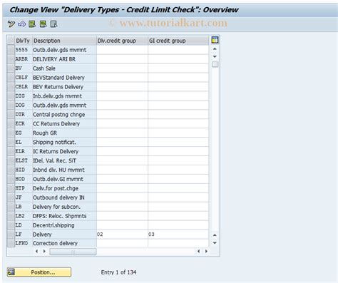 OVAD SAP Tcode Delivery Type Assignment