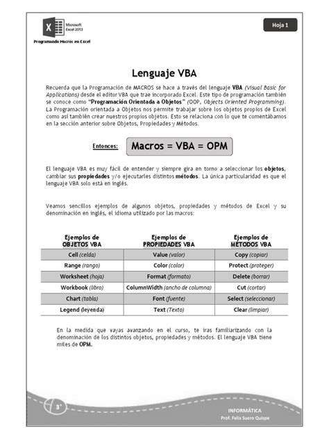 01 Lenguaje Vba Pdf Pdf