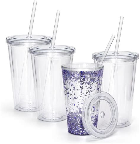 Sweet Grain Acrylic Tumbler With Lid And Straw 16oz Double