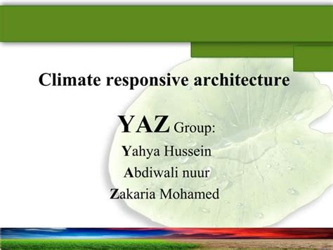 Climate Responsive Architecture Somaliland Ppt