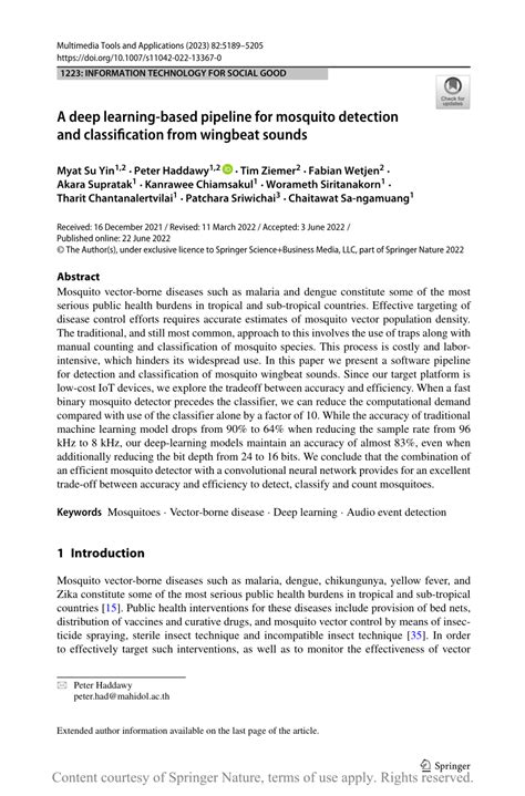 a deep learning based pipeline for mosquito detection and
