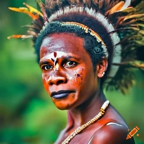 Portrait Of A Beautiful Woman From Papua New Guinea