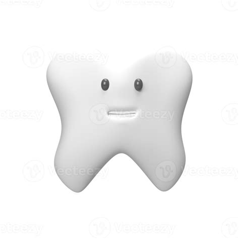 3d Tooth Flat Face Rendered Object Illustration 12794780 Png