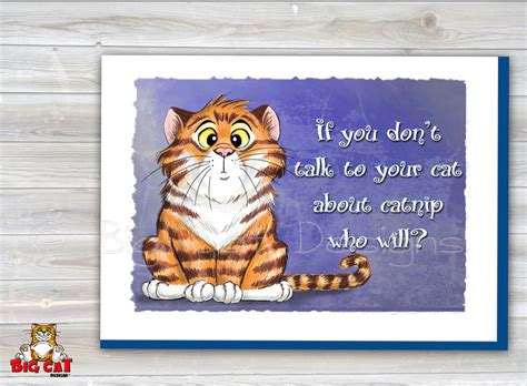 cat card if you dont talk to your cat about catnip who etsy