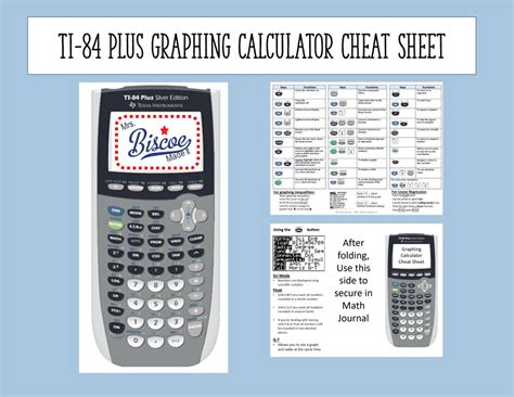 ti 84 plus graphing calculator cheat sheet