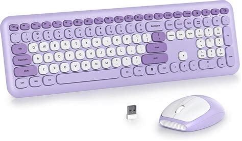 Sbockeeb Wireless Typewriter Keyboard And Mouse Combo Retro 104 Key Full Size Office