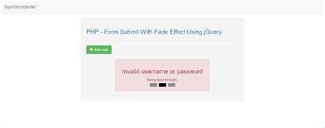 PHP Form Submit With Fade Effect Using JQuery SourceCodester