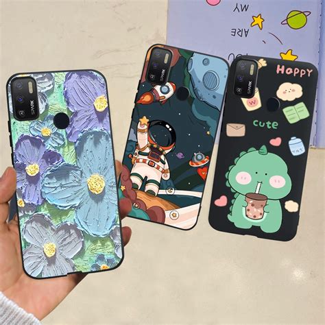 Tecno Spark Air Spark Air KE KE J Casing Soft Silicone Space Man Flower Printing Back