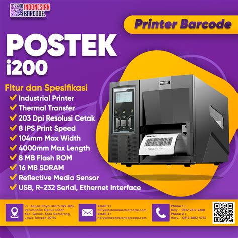 Postek I200 Printer Barcode Industri Indonesian Barcode