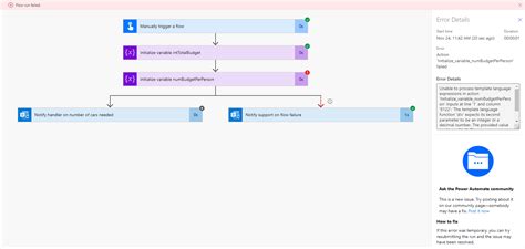 about365 error handling in power automate