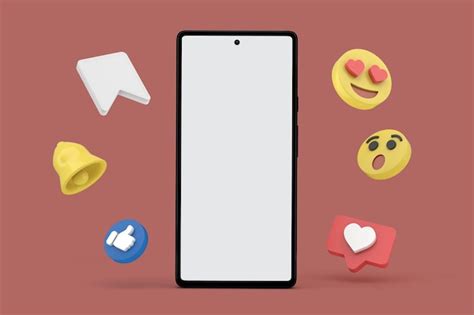 Premium Photo Mobile And Social Media Front Side In Red Background