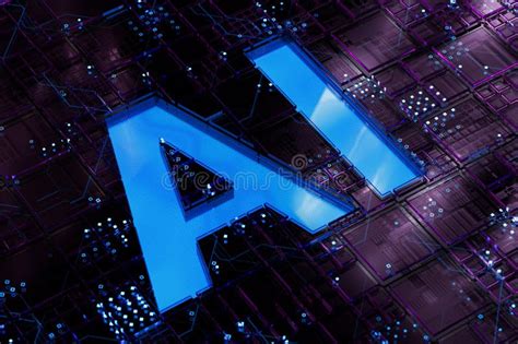 Ai Concept Artificial Intelligence Circuit Board Scheme 3d Rendering Stock Image Image Of