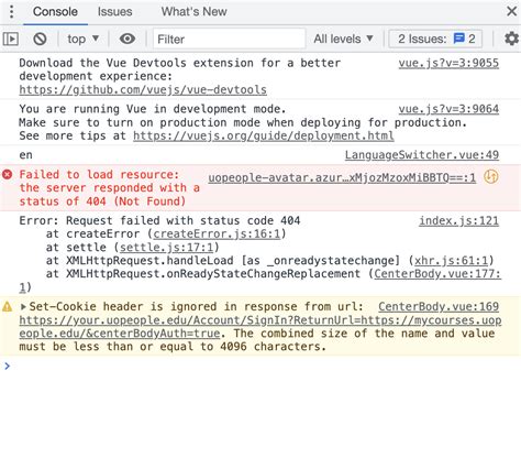 University Website Runs Vue Development In Production Thats Why Their