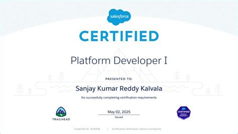 Salesforce Salesforcecertified Platformdeveloperi Trailhead Cloudodyssey Careermilestone
