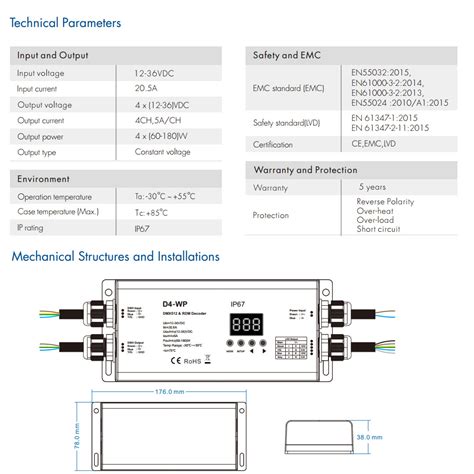 Channel Waterproof DMX RDM Decoder V V V D WP Mjjcled Com
