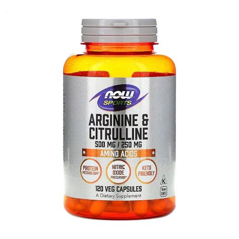 Диетическая добавка в капсулах NOW Foods Arginine & Citrulline Аргинин ...