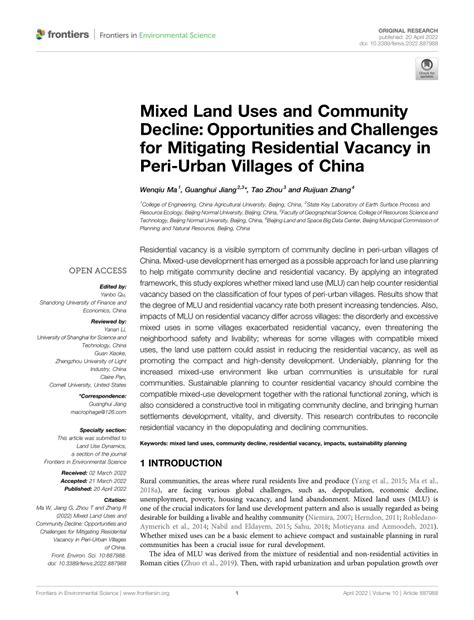 Pdf Mixed Land Uses And Community Decline Opportunities And Challenges For Mitigating