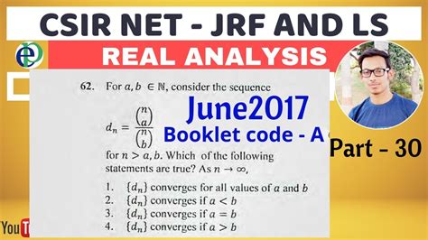 csir net june2017 part c question 62 sequence and series। real