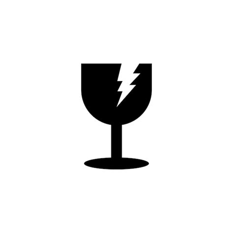 Premium Vector Fragile Symbol Glass Packaging Vector Template