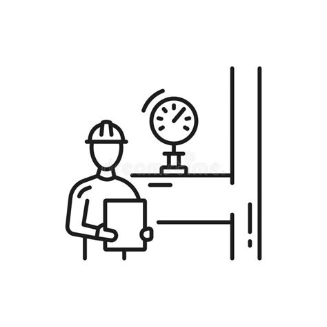 Manometer And Oil Production Control Operator Icon Stock Vector Illustration Of Pipeline