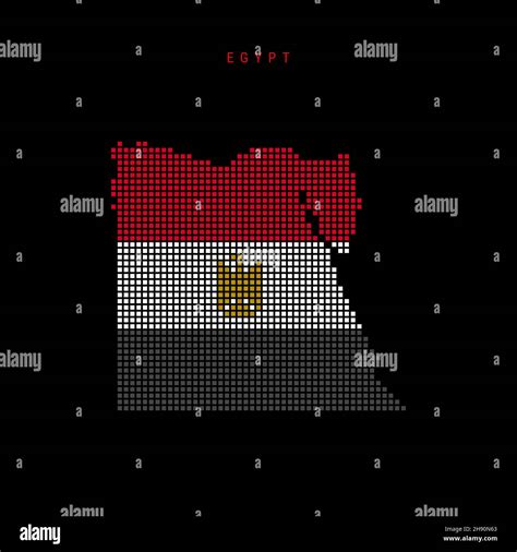 Square dots pattern map of Egypt. Egyptian dotted pixel map with ...