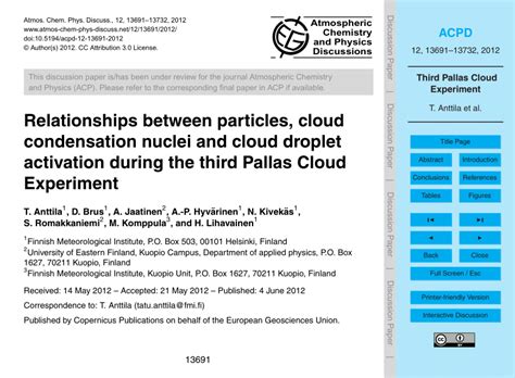 Pdf Relationships Between Particles Cloud Condensation Nuclei And