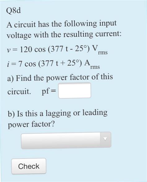 Solved A Circuit Has The Following Input Voltage With The Chegg