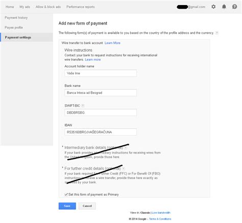 Isplata Google AdSense zarade direktno na račun banke